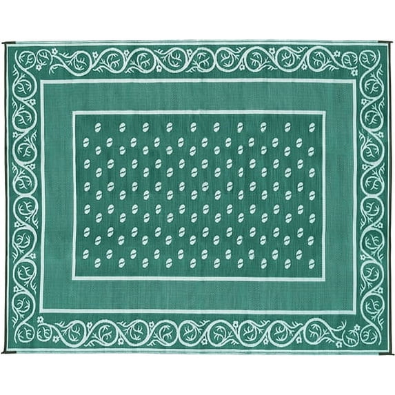 Faulkner 48702 9'x12' Reversible RV Patio Mat, Green Vineyard Design ...