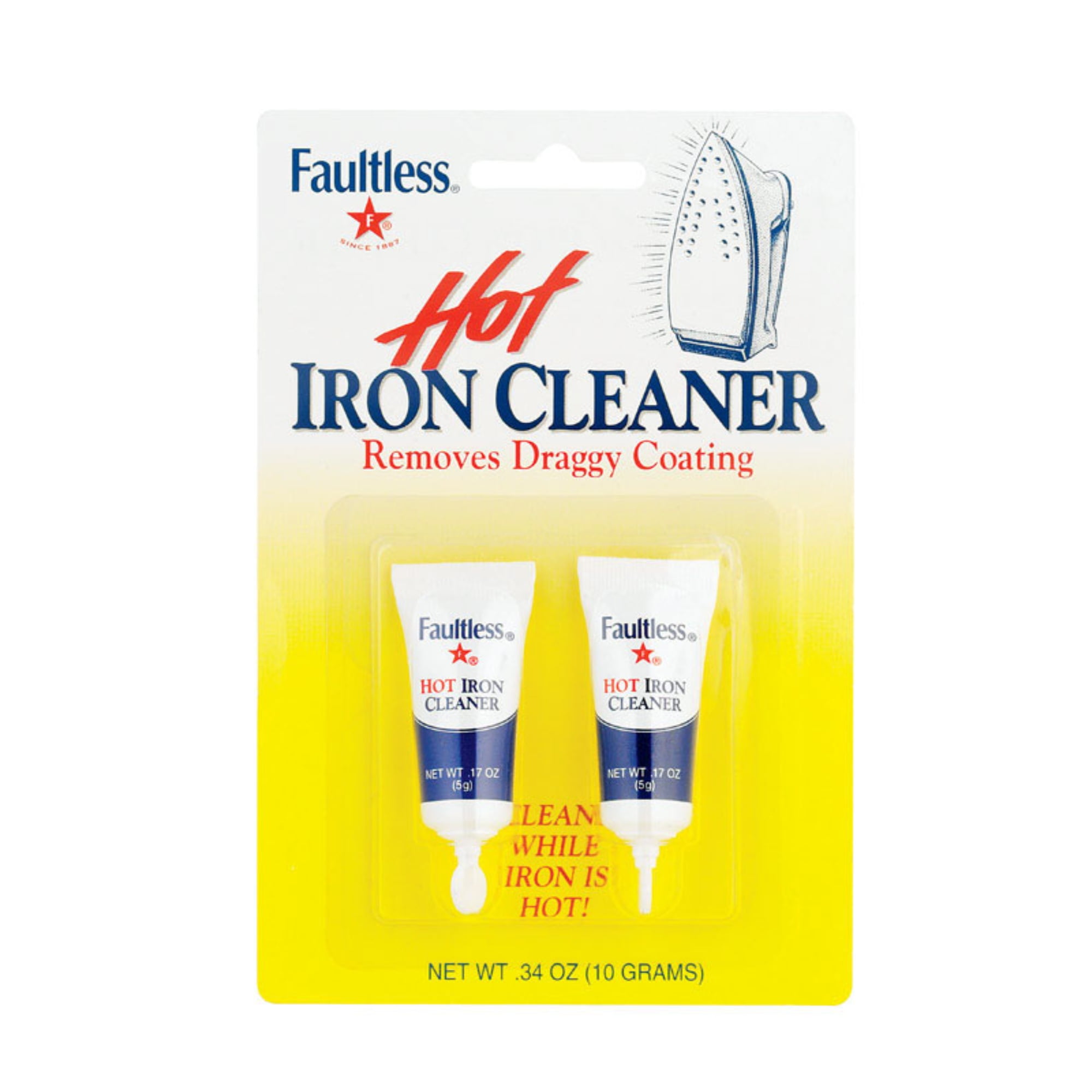 FAULTLESS Hot Iron Cleaner 2 Pack .34 OZ Removes Fusibles Interfacings ...