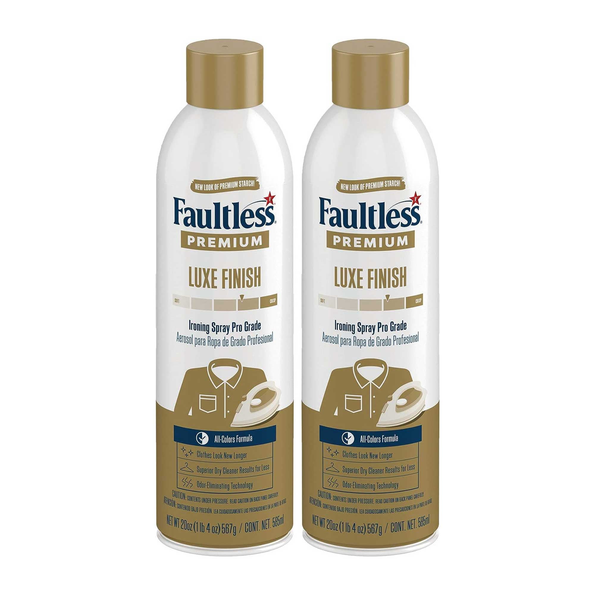 Faultless Ironing Spray, Premium Luxe Finish, Fabric Starch, 20 oz ...