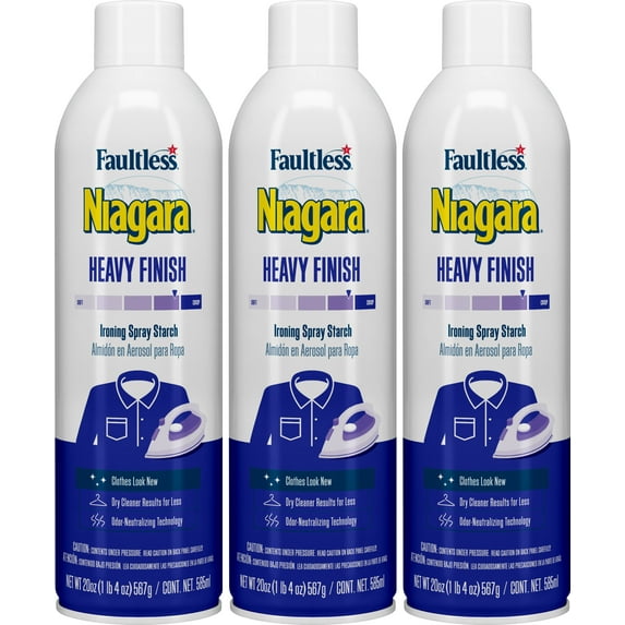 Niagara Ironing Spray Starch 3 Pack, Heavy Finish, Odor Neutralizing ...