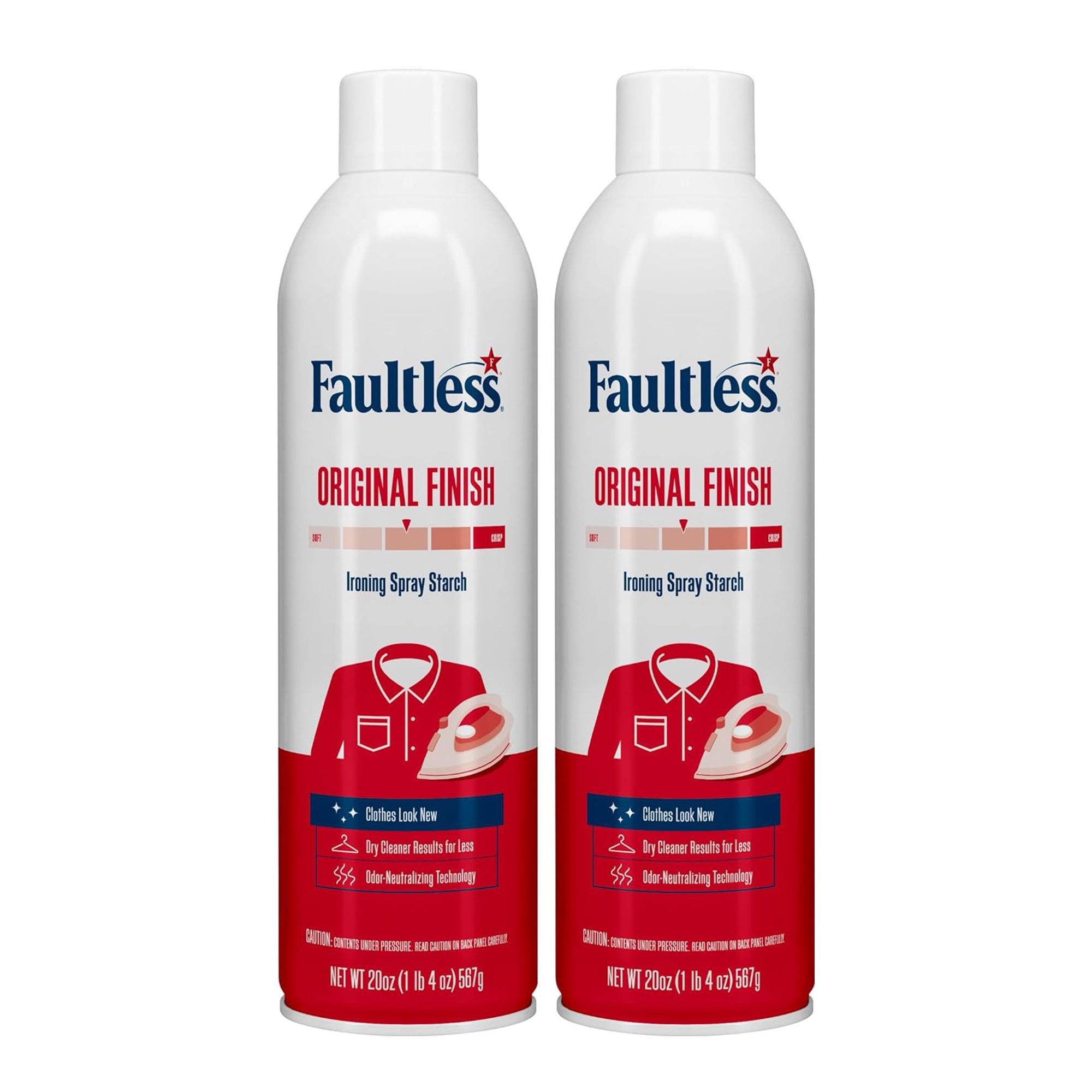 Faultless Original Finish Ironing Spray Starch, 20 Oz (Pack of 2 ...