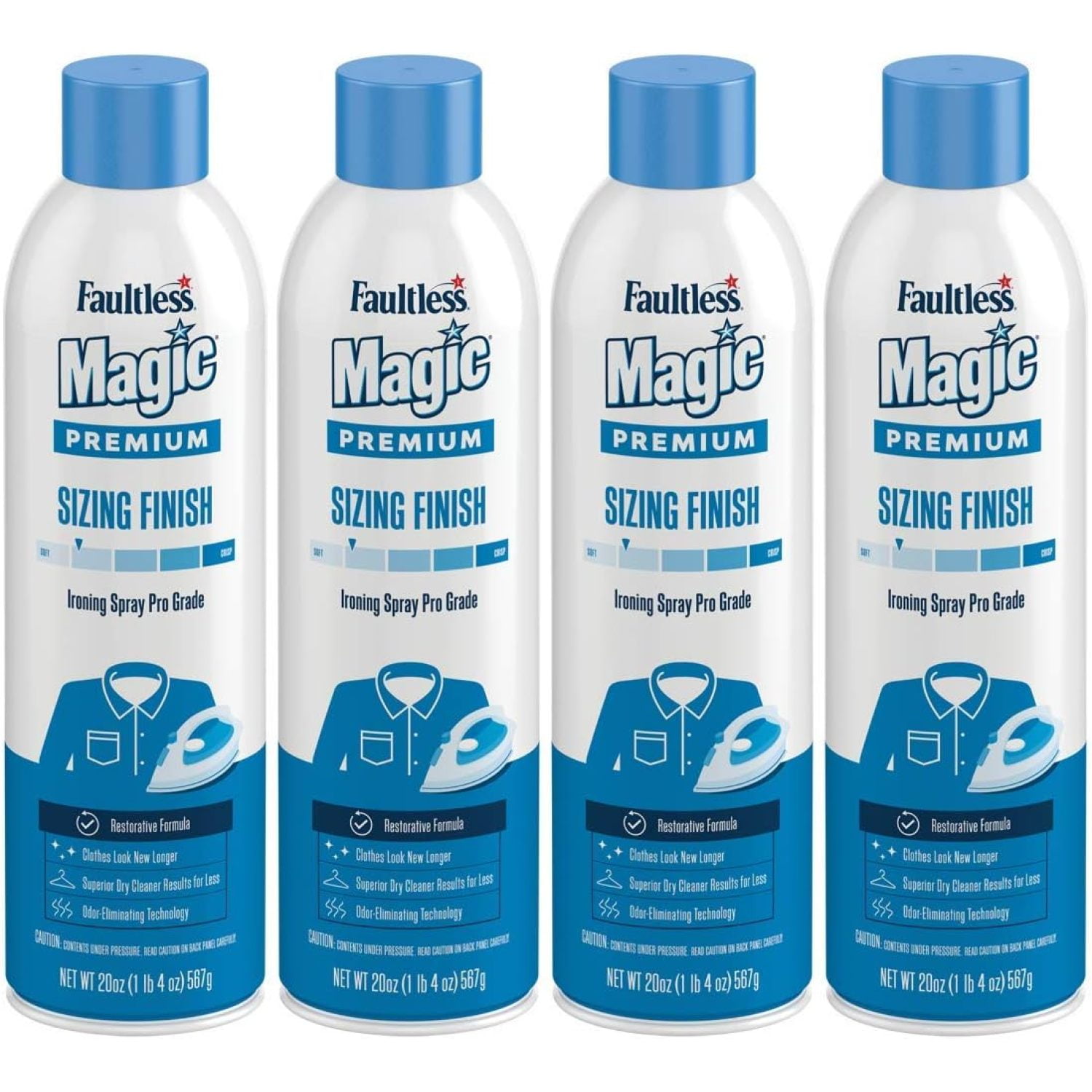 Hetayc Magic Sizing Fabric Finish Spray, 20 oz Pack of 4, Ironing Made ...