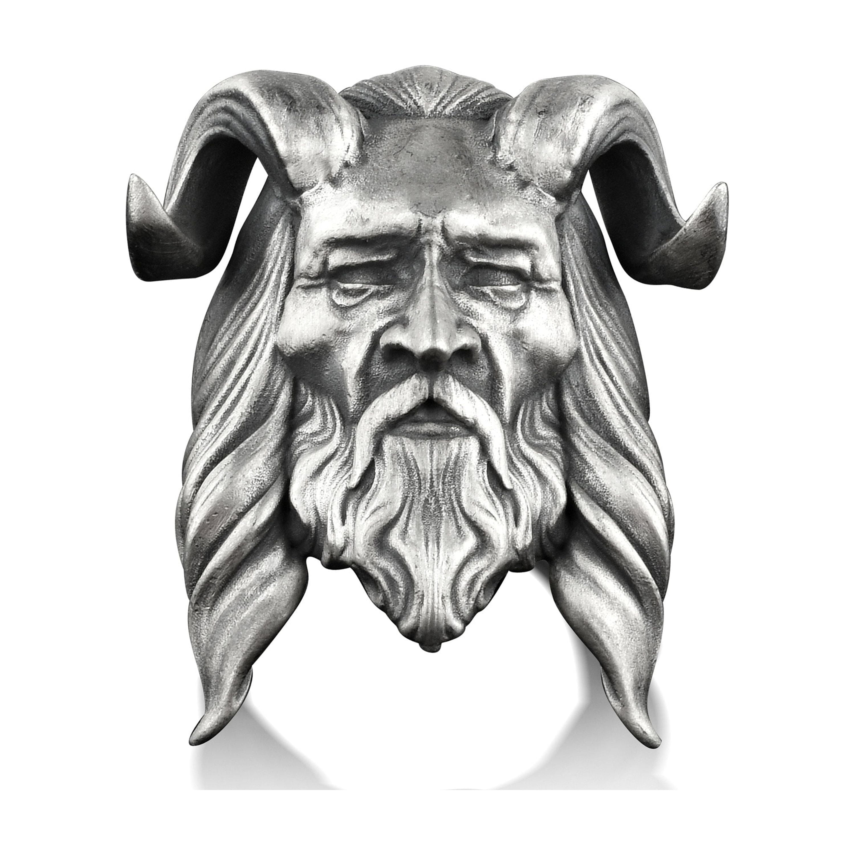 Faun Gothic Ring in Oxidized Silver, Satyr Greek Mythology Ring For ...