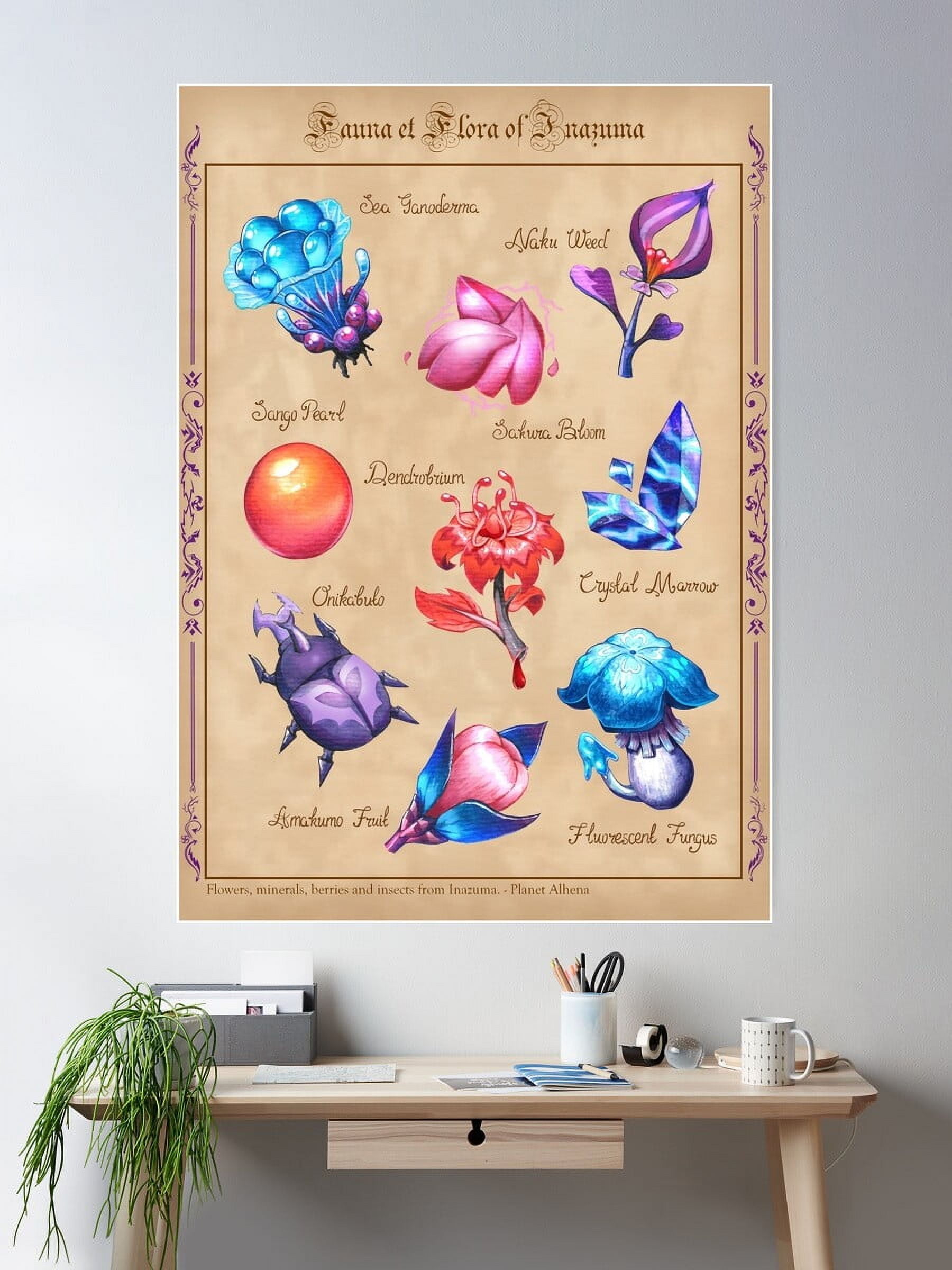 Fauna Et Flora - Inazuma Poster Wall Art, Modern Wall Decor For Living ...