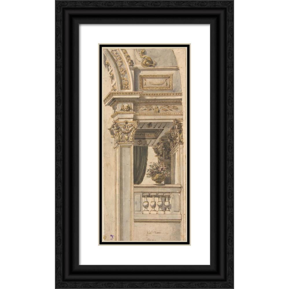 Faustino Trebbi 13x24 Black Ornate Framed Double Matted Museum Art ...