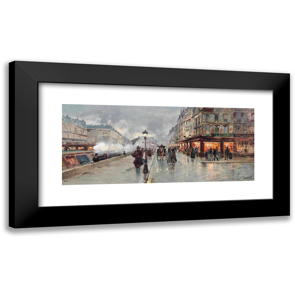 Fausto Giusto 14x8 Black Modern Framed Museum Art Print Titled - At the ...