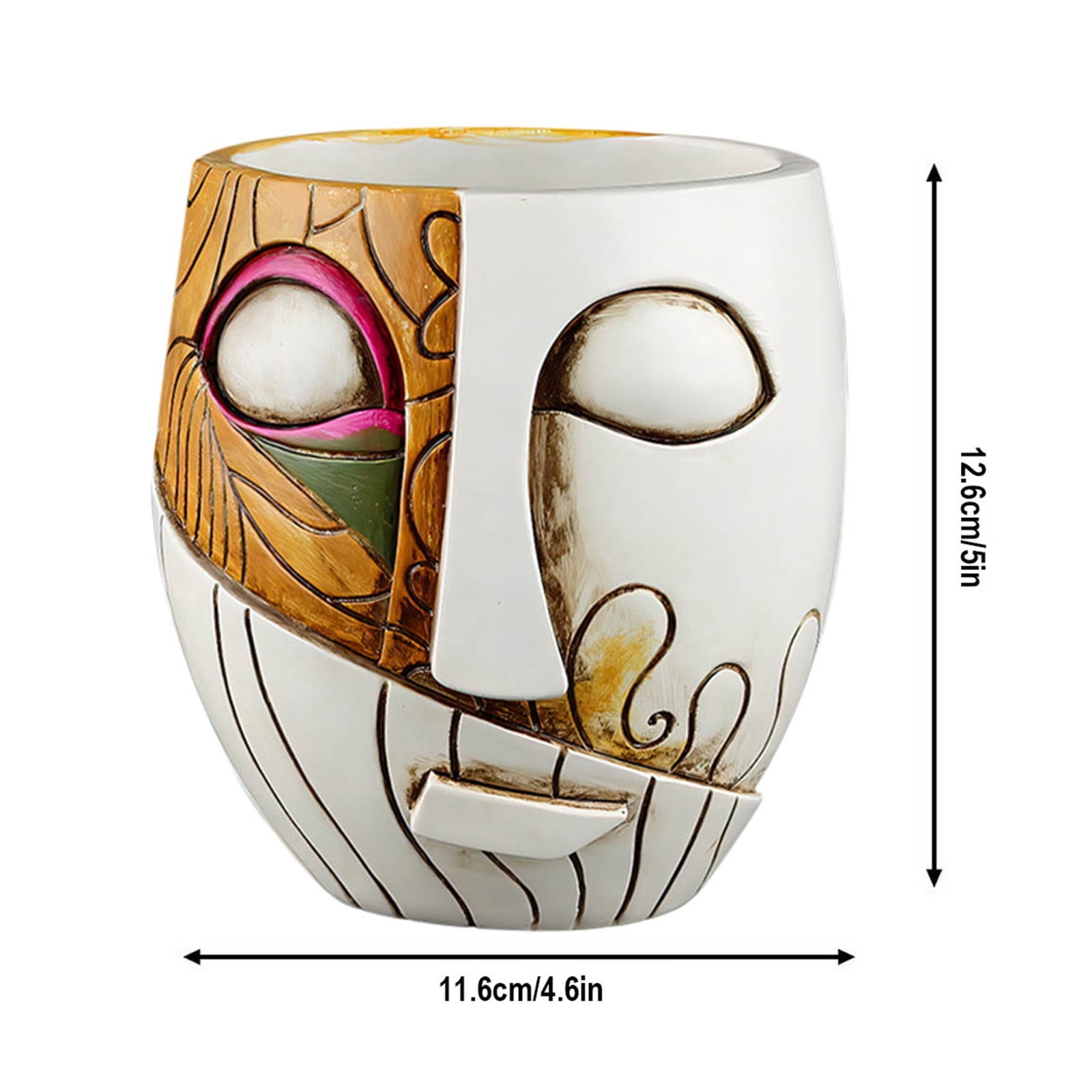 Fauvism Abstract Picasso-Inspired Abstract Face 12.6x11.6cm Flower Pot ...