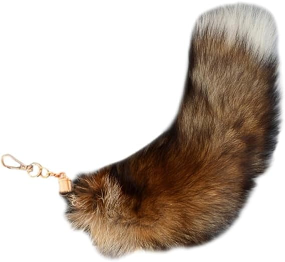 Faux Animal Tail Keychain Fluffy Faux Fur Tail Pendant 15.75" Long Tail ...