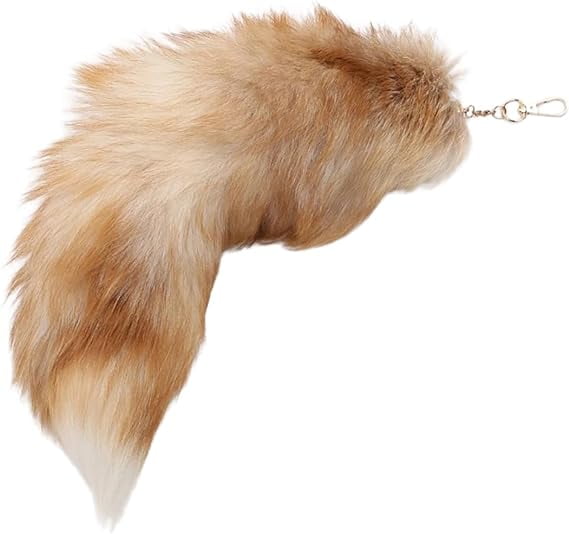 Faux Animal Tail Keychain Fluffy Faux Fur Tail Pendant 15.75" Long Tail ...