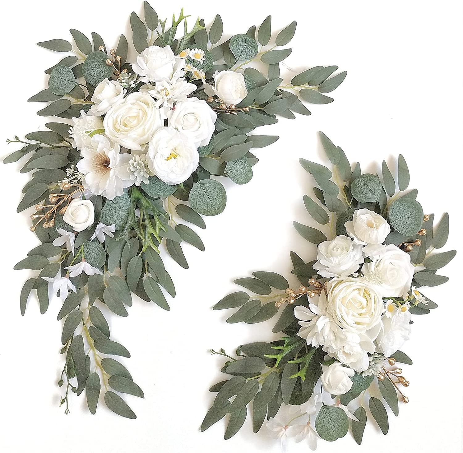 Faux Arch Flower Swag Set of 2 for Wedding Welcome Signs Floral Swag ...