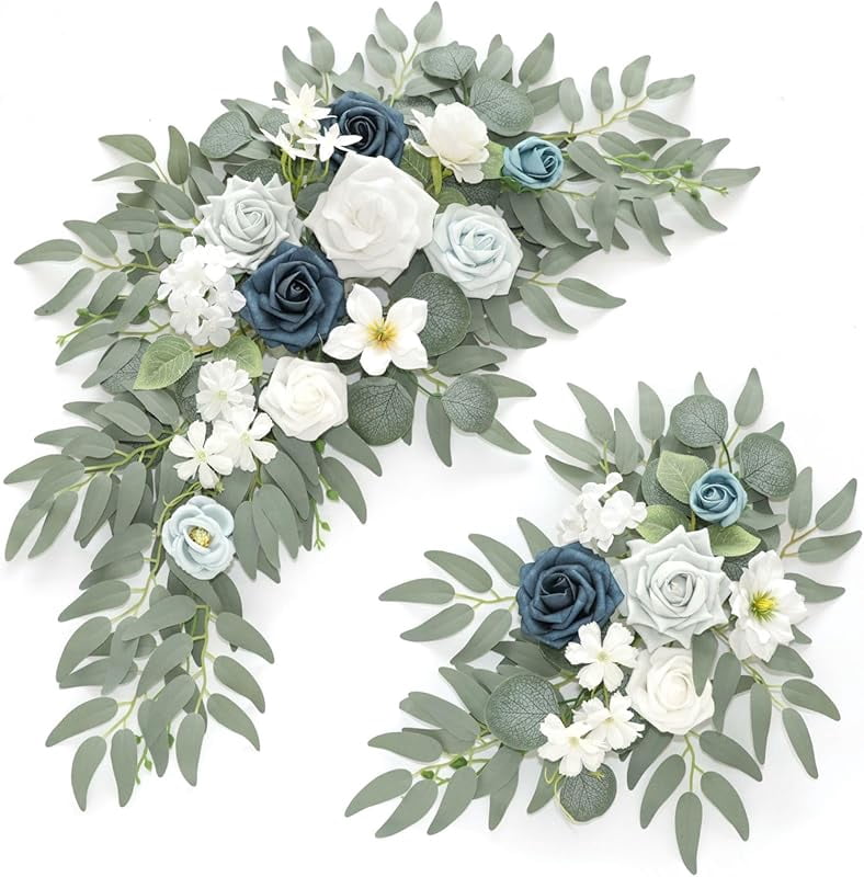 Faux Arch Flower Swag Set of 2 for Wedding Welcome Signs Floral Swag ...