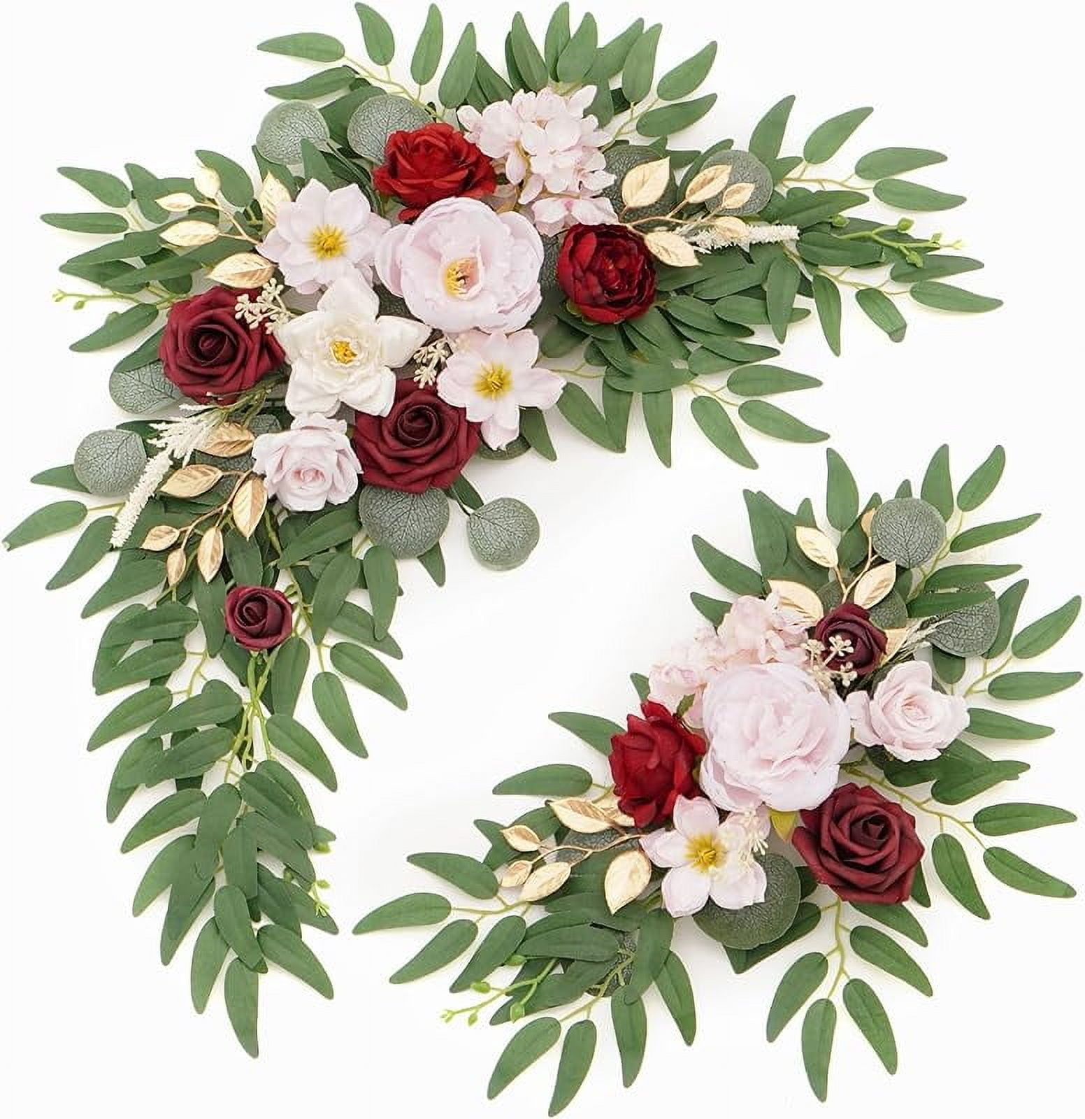 Faux Arch Flower Swag Set of 2 for Wedding Welcome Signs Floral Swag ...