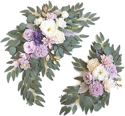 Faux Arch Flower Swag Set of 2 for Wedding Welcome Signs Floral Swag ...