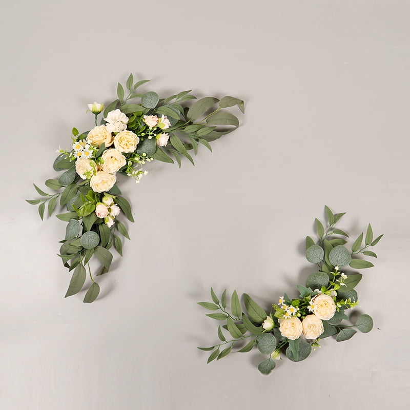 Faux Arch Flower Swag Set of 2 for Wedding Welcome Signs Floral Swag ...
