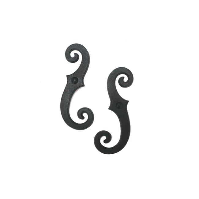 Faux Beveled Smooth Scroll Shutter Dog, Black - Set of 2 - Walmart.com