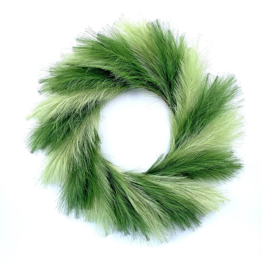 Faux Boho Pampas Wreath,23" Artificial Pampas Grass Wreath for Front ...