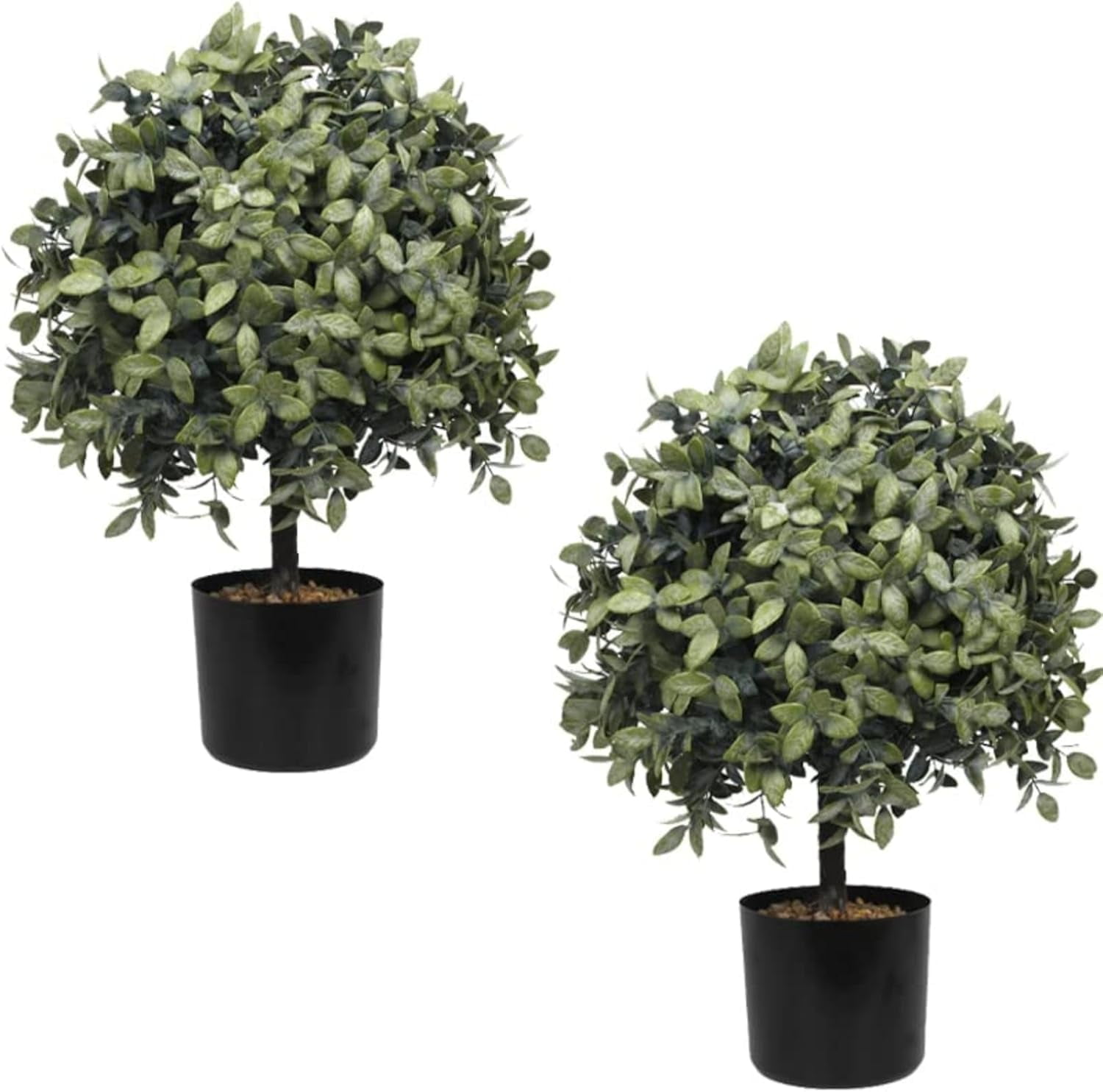 Faux Boxwood Topiary Plants Outdoor 2 Pack 23.6 Inch - Artificial Ball ...