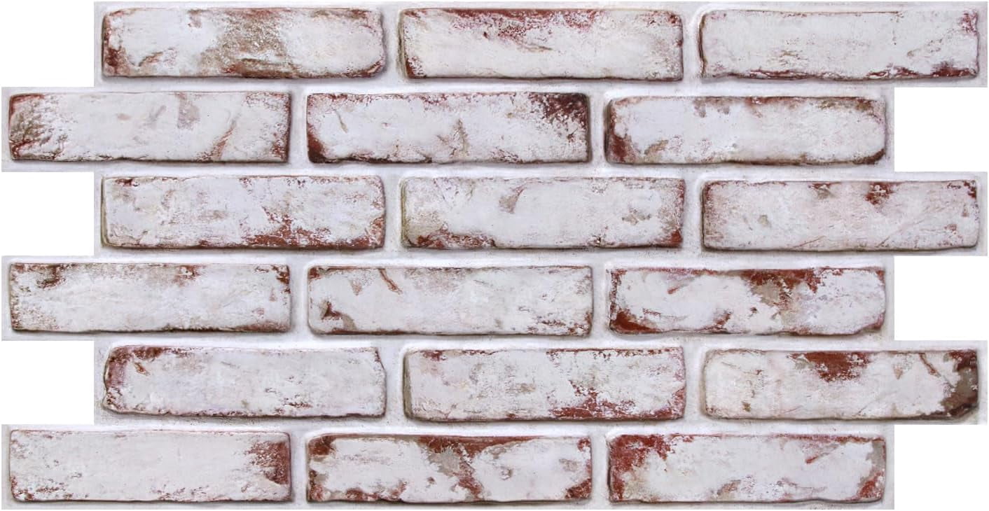 Faux Brick 3D Wall Panels - 12 pcs of 22.8" x 11.8" - Thin UrltraLight ...