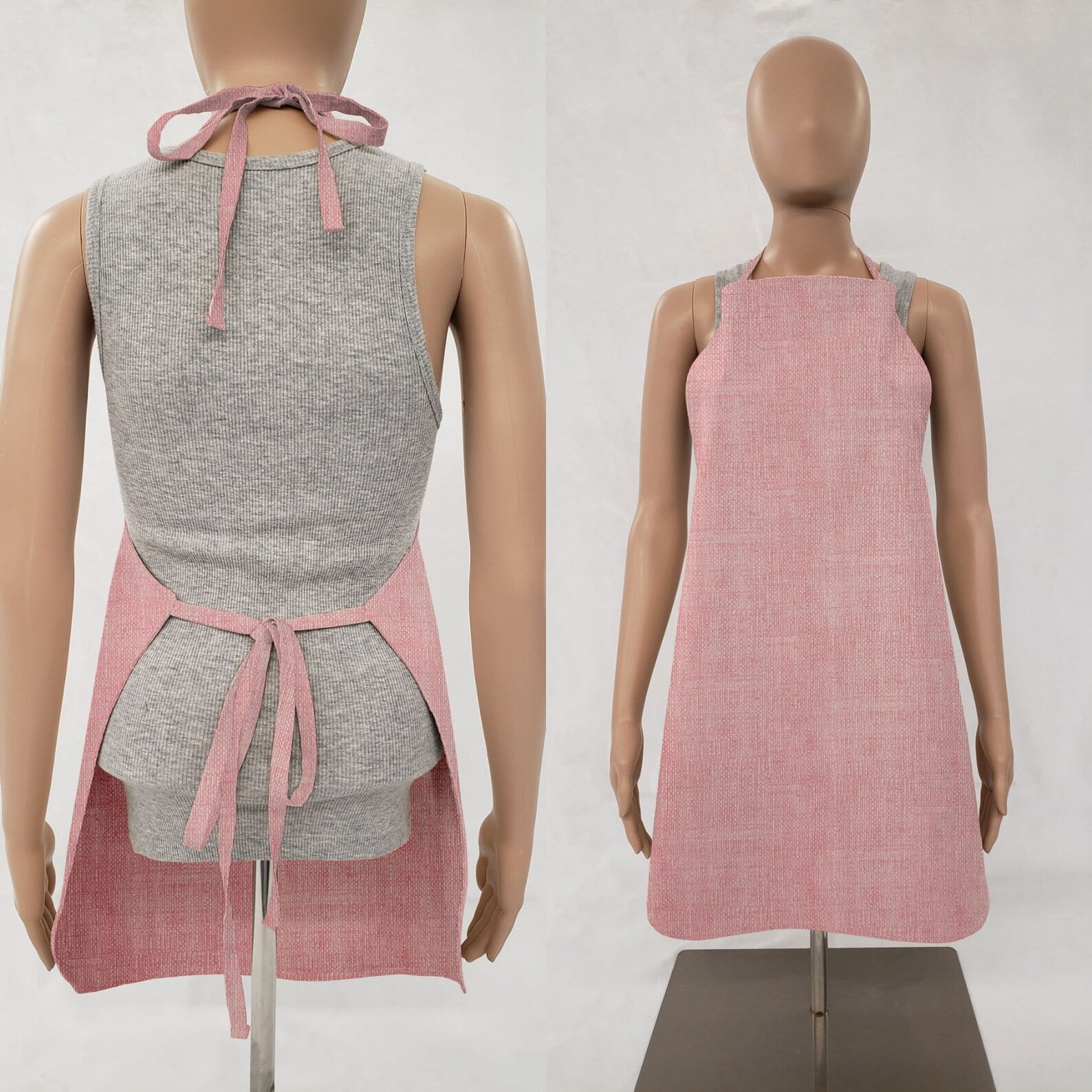 Faux Burlap Bib Apron by Penny's Needful Things (Salmon Pink) - Walmart.com