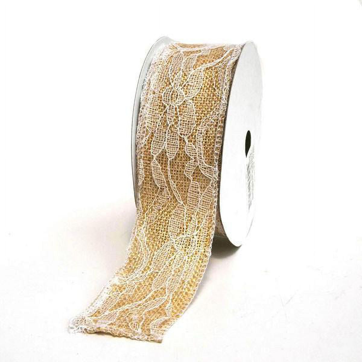 Faux Burlap Ribbon Lace Overlay, 1-1/2-inch, 10-yard, Ivory - Walmart.com