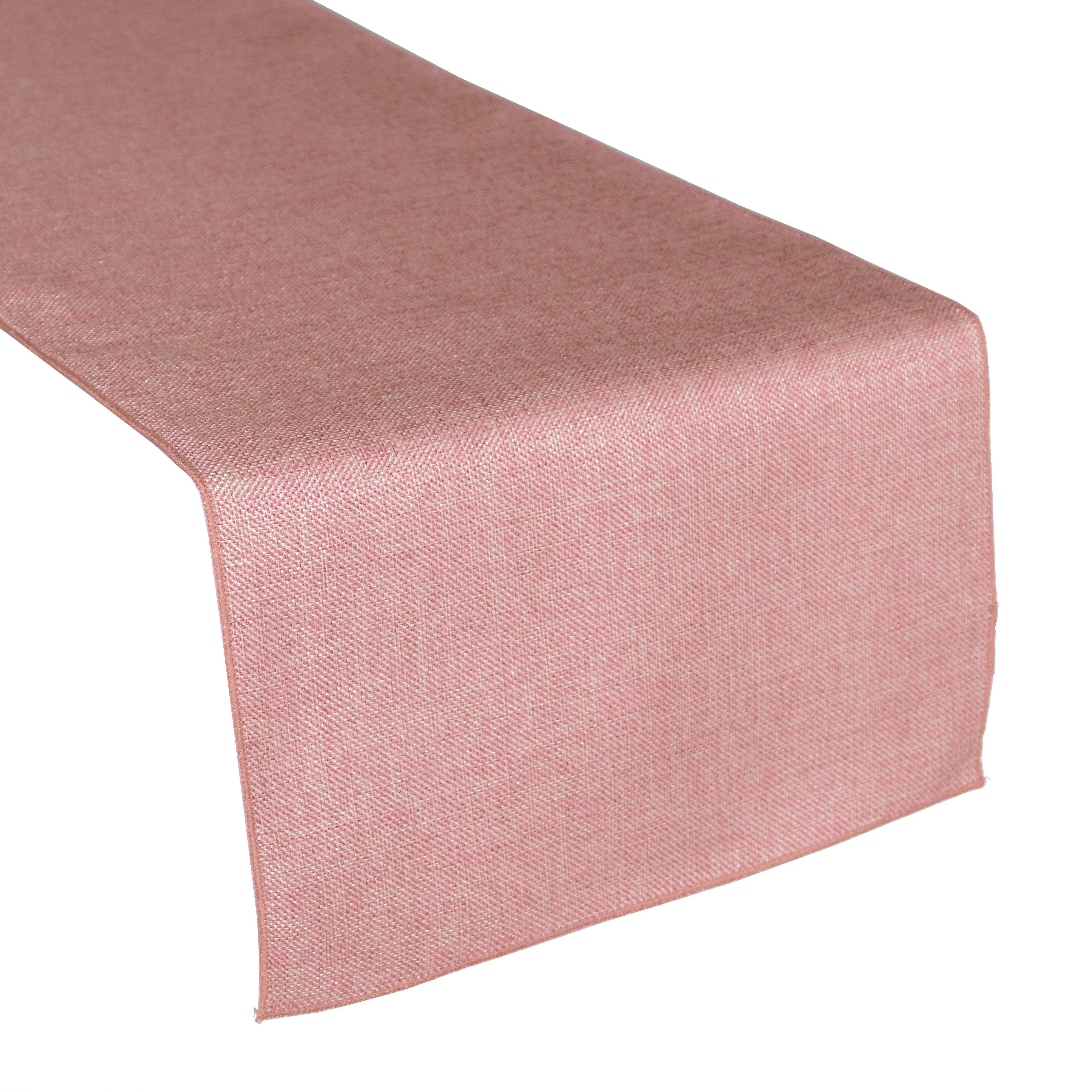 Faux Burlap Table Runner Solid Light Pink - Walmart.com