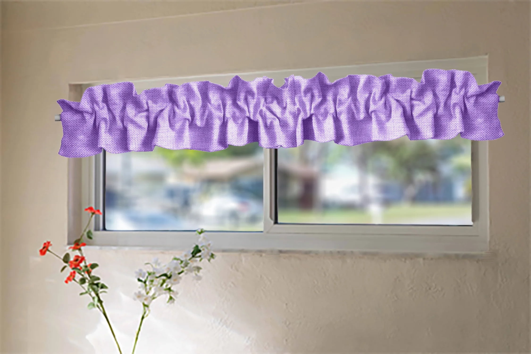 Faux Burlap Texture Curtain Sleeve Topper Window Treatment with Bottom ...
