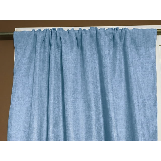 Faux Burlap Texture Polyester Solid Single Curtain Panel 58 Inch Wide ...