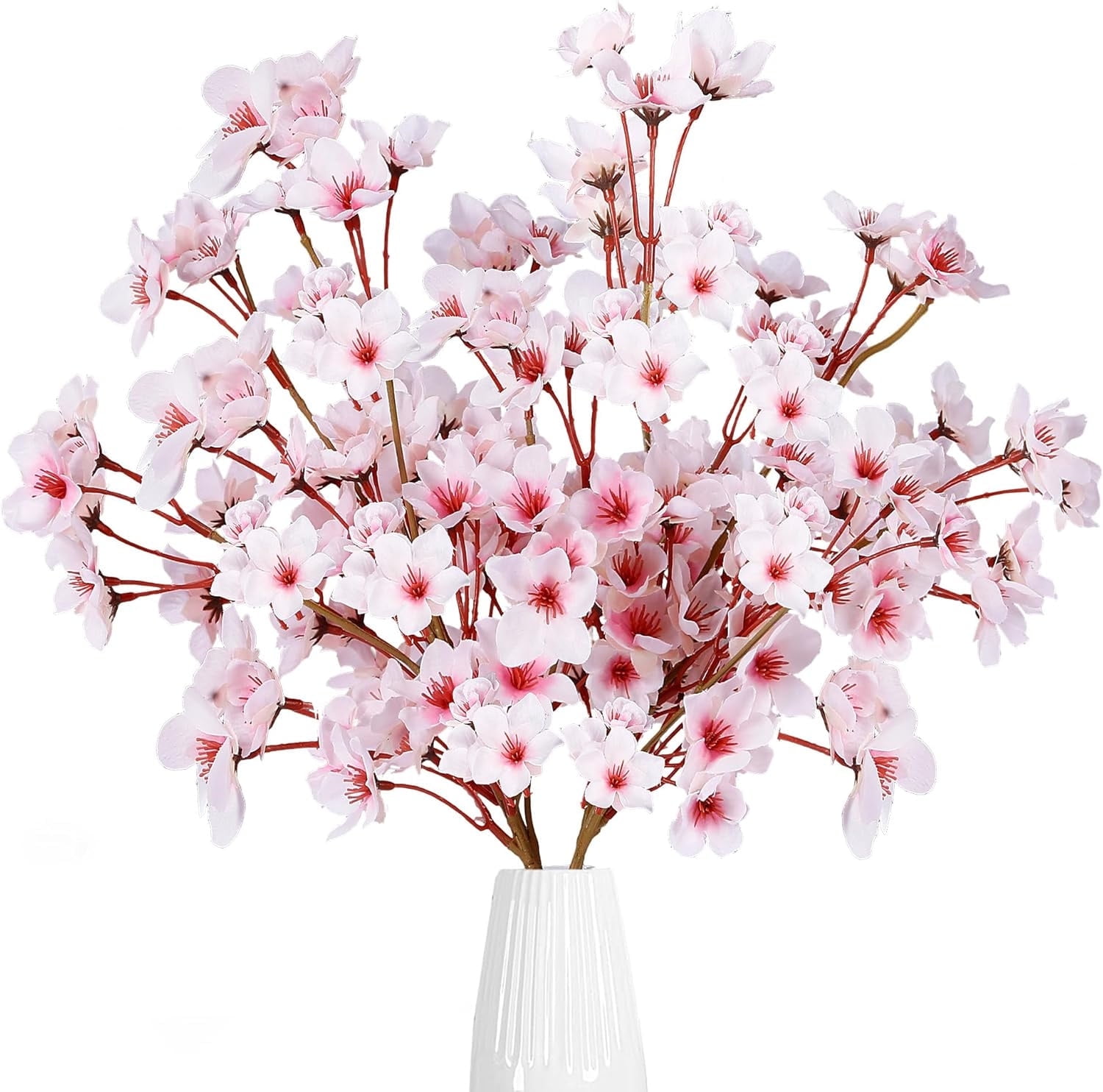 Faux Cherry Blossom Stems,Bexikou 6 Pcs 16 inch Faux Silk Cherry ...