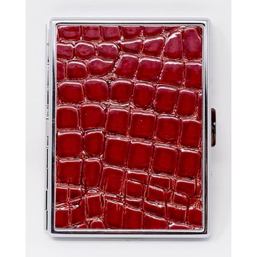 Silver Metal-Plated Compact Cigarette Case & Stash Box (7X 100s Size ...