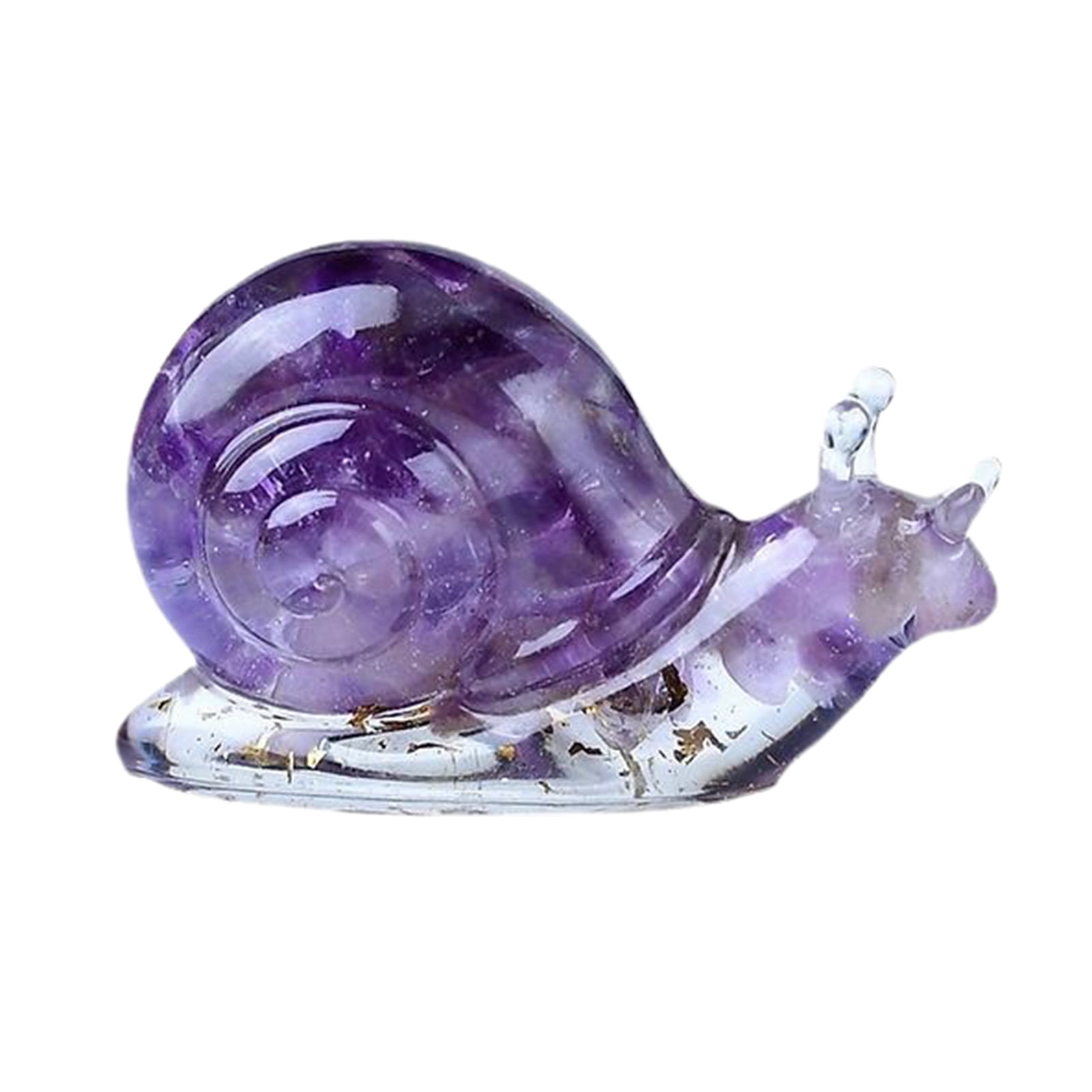 Faux Crystal Snail Figurine Colorful Natural Stone Snail Statue Mini ...