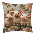Faux Embroidery Pillow Cover, Pig-Themed Pillowcase, Cute Animal Pillow ...