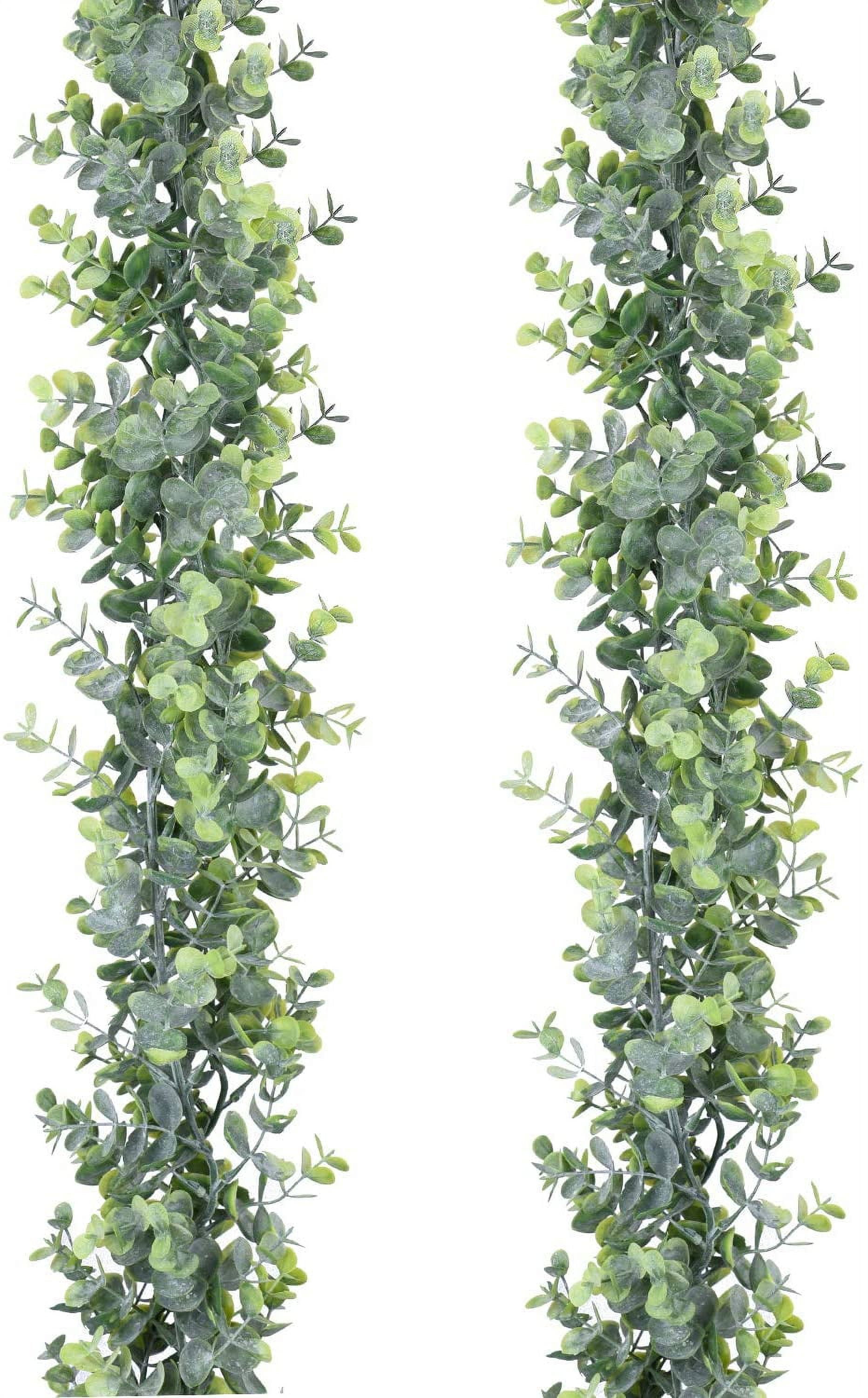 Faux Eucalyptus Garland Plant, 2 Pack Artificial Vines Hanging Eucalyptus Leaves Greenery ...