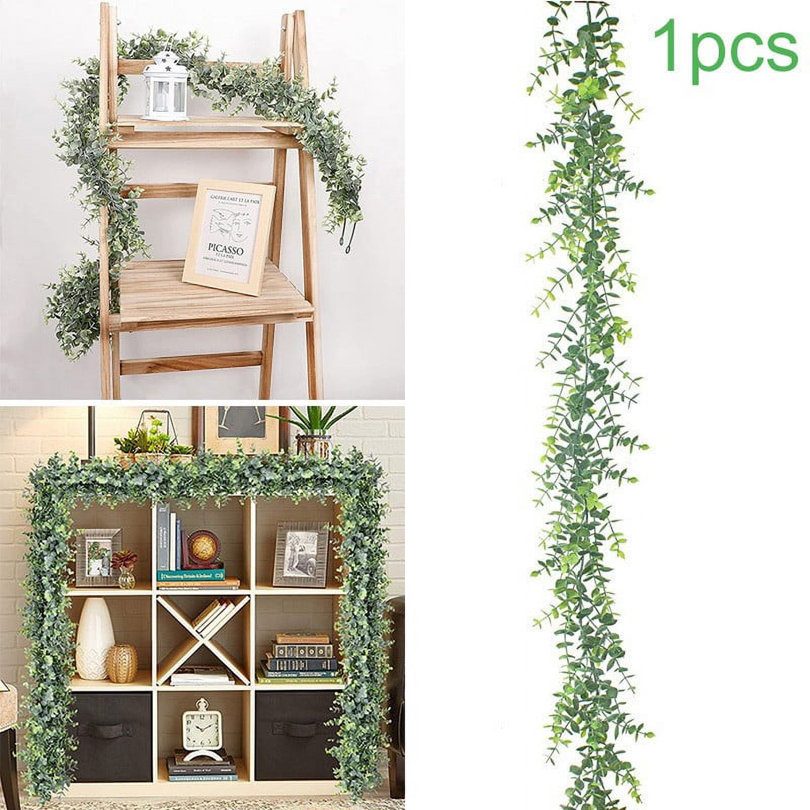 Faux Eucalyptus Garland Plant, 2Pcs Artificial Vines Hanging Eucalyptus ...