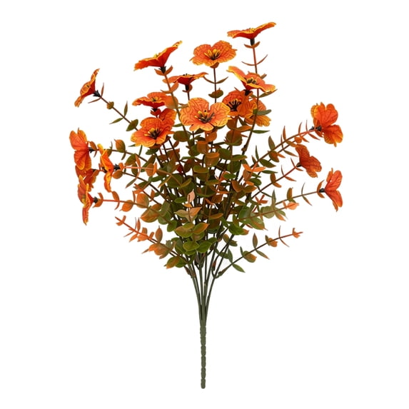 Faux Eucalyptus and Violet Plant, 7 Prong Artificial Flower for ...