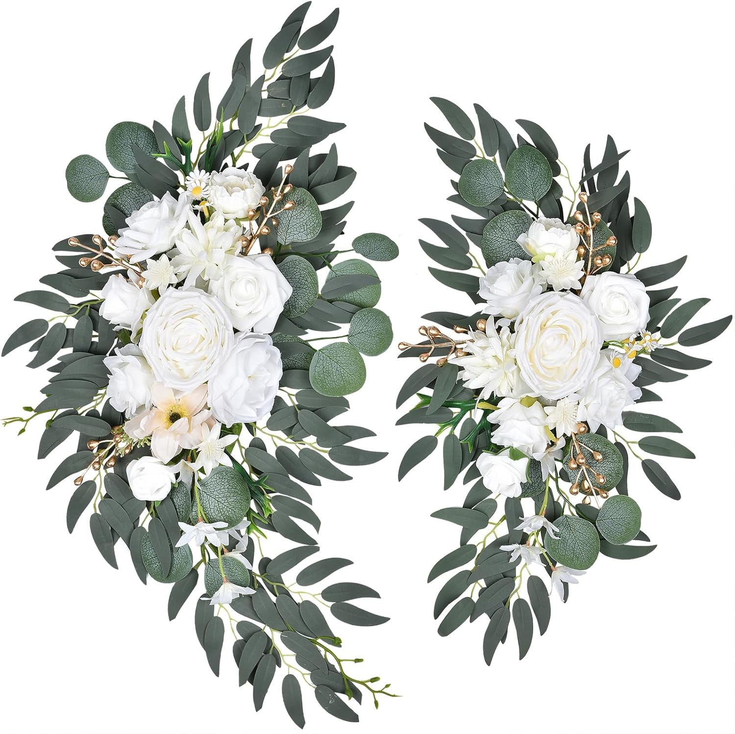 Faux Flower Swag Set of 2, Wedding Welce Signs Floral Decoration for ...