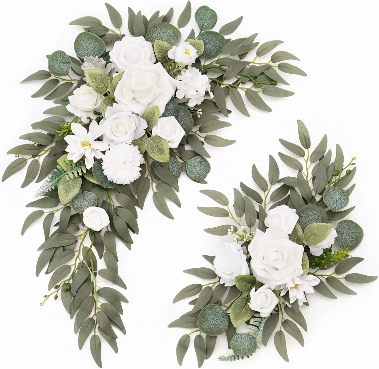 Faux Flower Swag Wedding Sign (Pack of 2) for Ceremony Party Reception ...