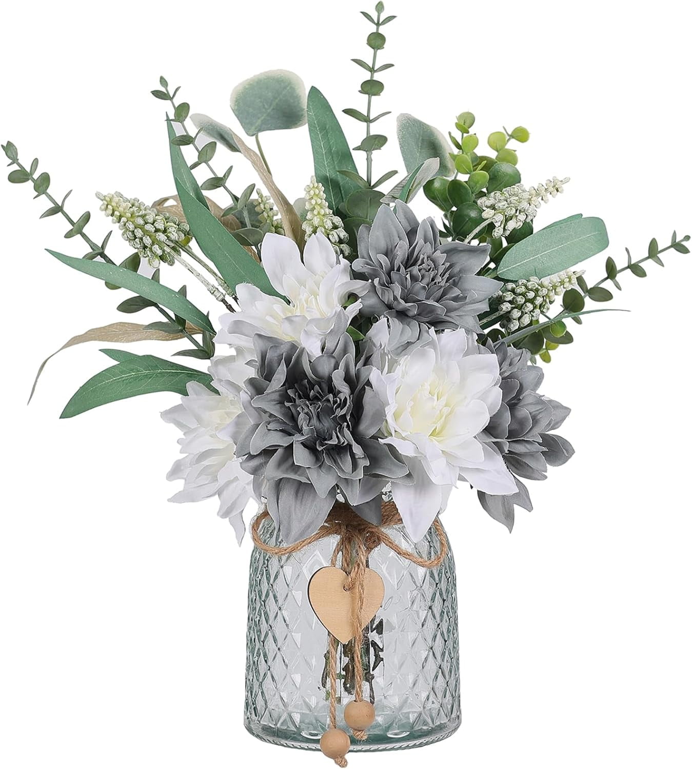 Faux Flowers with Vase,Artificial Silk Flowers in Vase, Fake Plant ...