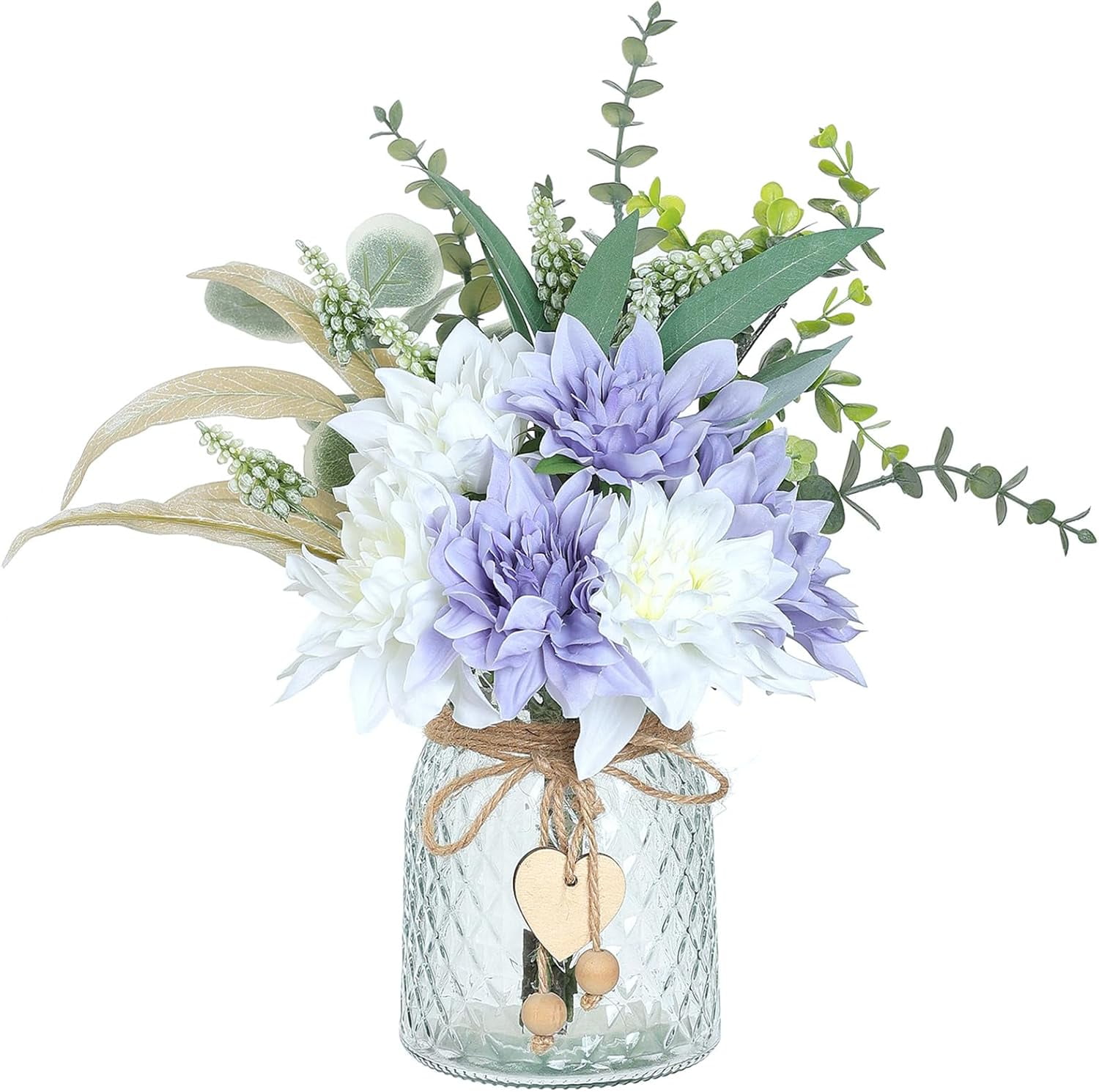 Faux Flowers with Vase,Artificial Silk Flowers in Vase, Fake Plant ...