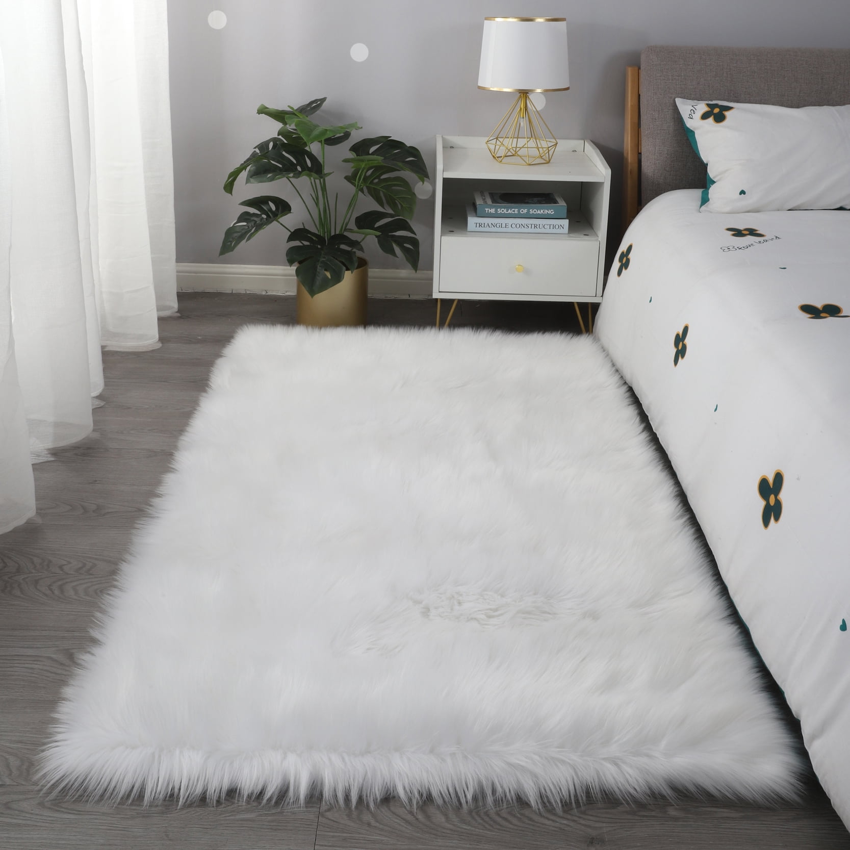 Faux Fur Area Rug for Living Room Bedroom, Super Soft and Fluffy Faux ...