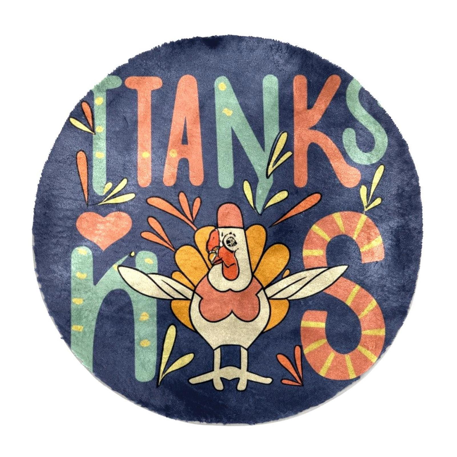 Faux Fur Area Rug, Round Fluffy Rugs for Bedroom and Nursery Room ...