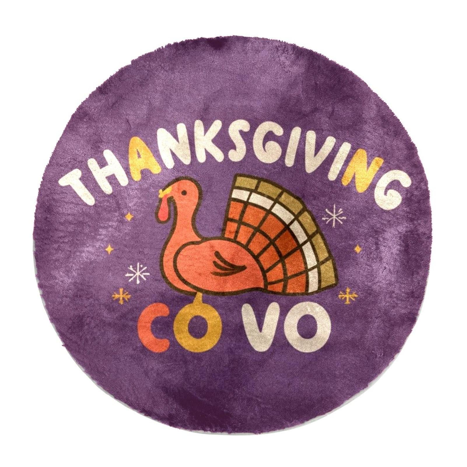 Faux Fur Area Rug, Round Fluffy Rugs for Bedroom and Nursery Room ...