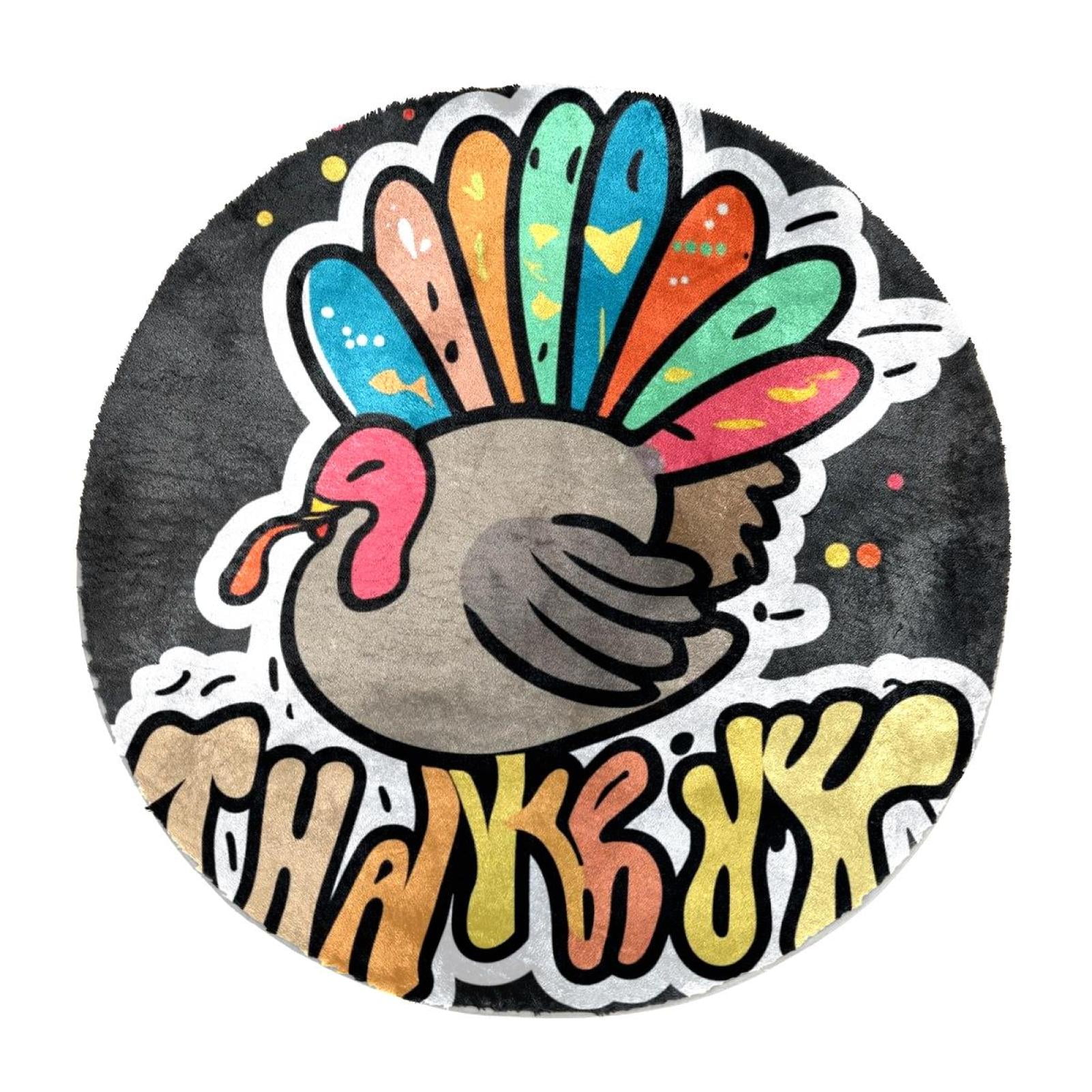 Faux Fur Area Rug, Round Fluffy Rugs for Bedroom and Nursery Room ...