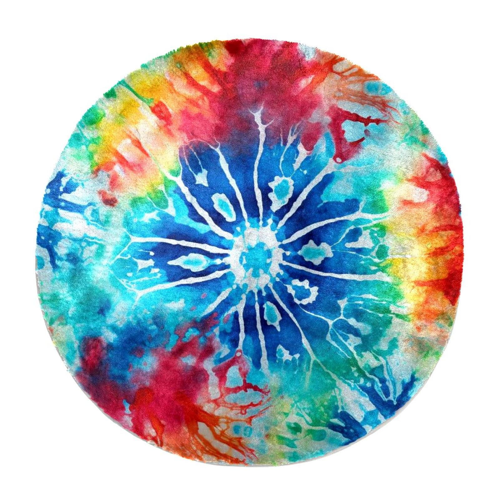 Faux Fur Area Rug, Round Fluffy Rugs for Bedroom and Nursery Room, Tie ...