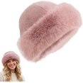 Faux Fur Bucket Hat, 2026 New Fluffy Furry Warm Hat, Soft Plush ...