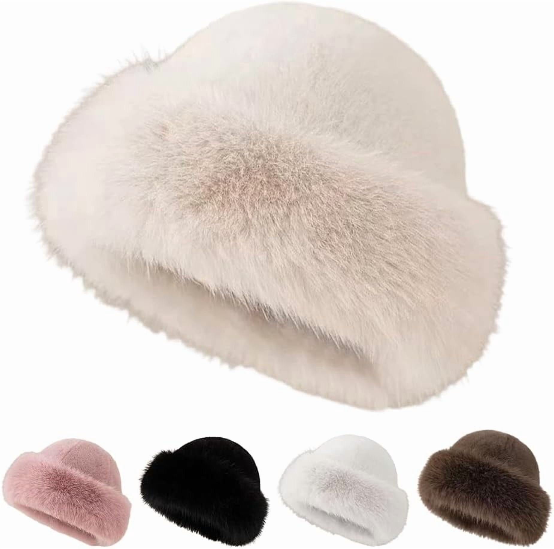 Faux Fur Bucket Hat – 2026 New Winter Warm Plush Mink Hat, Thick ...