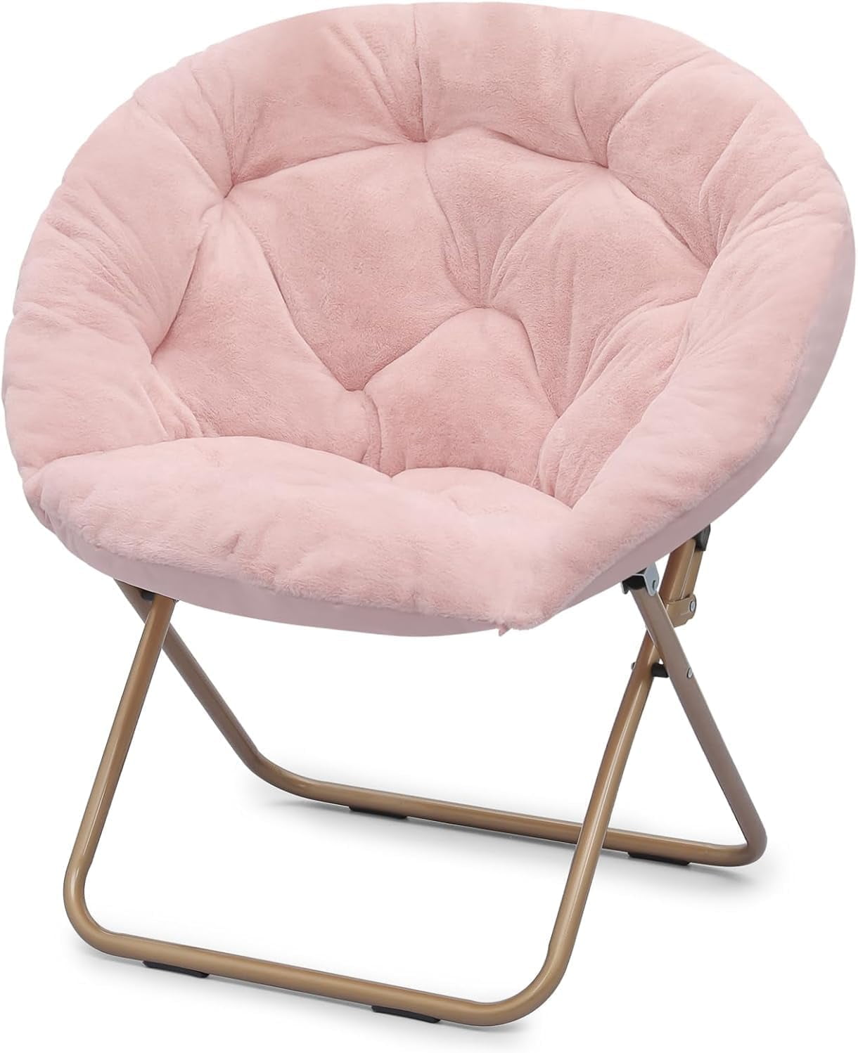 Faux Fur Chair, Folding Chair Soft Lounge Chair, Portable Moon Chair ...