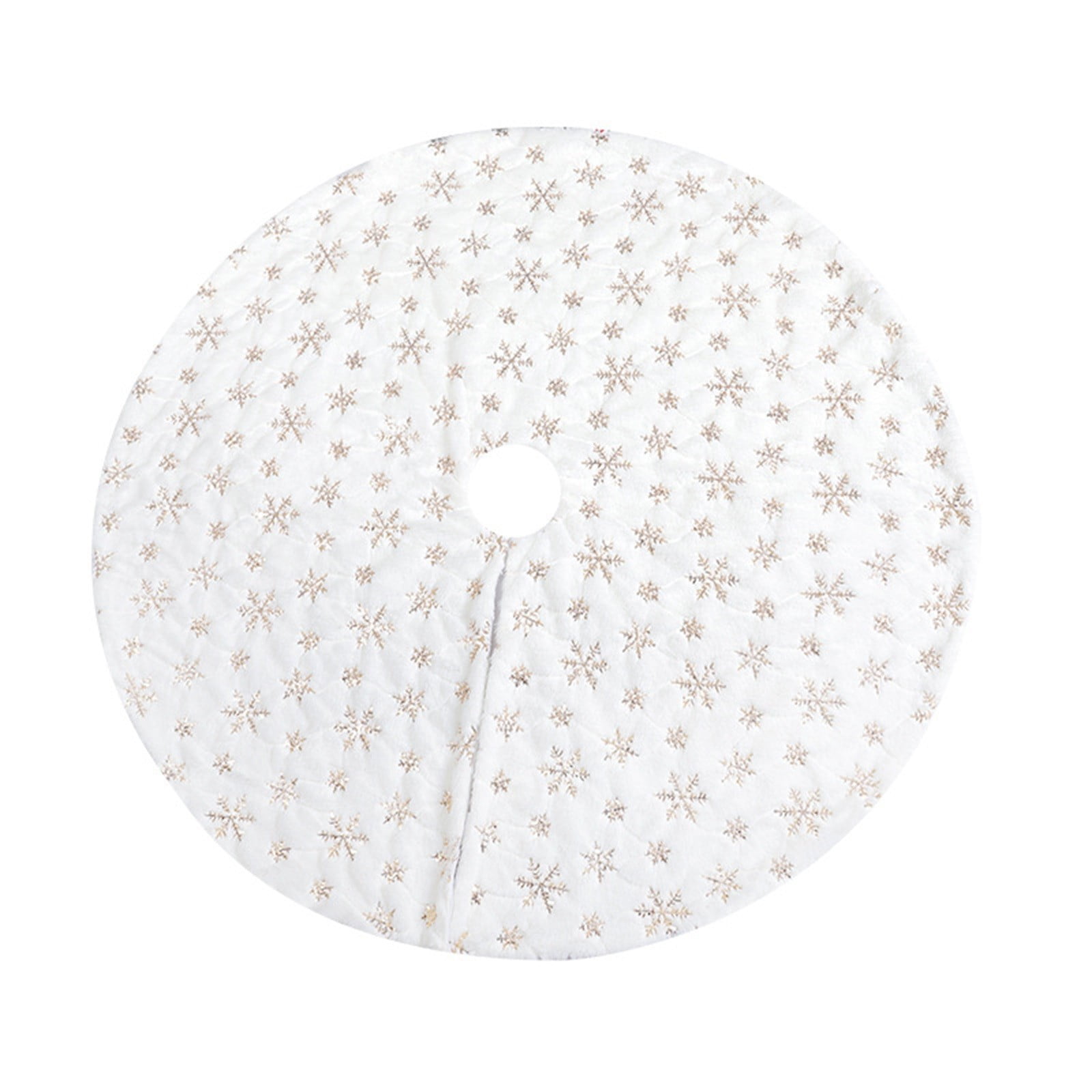 Faux Fur Christmas Tree Skirt,30 inches Luxury Tree Skirt with Gold ...