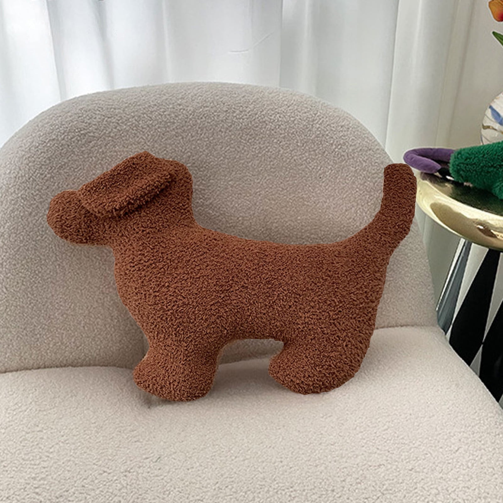 Faux Fur Decorative Pillow Cover - 19x14 Inch Soft Curly Teddy Bear ...