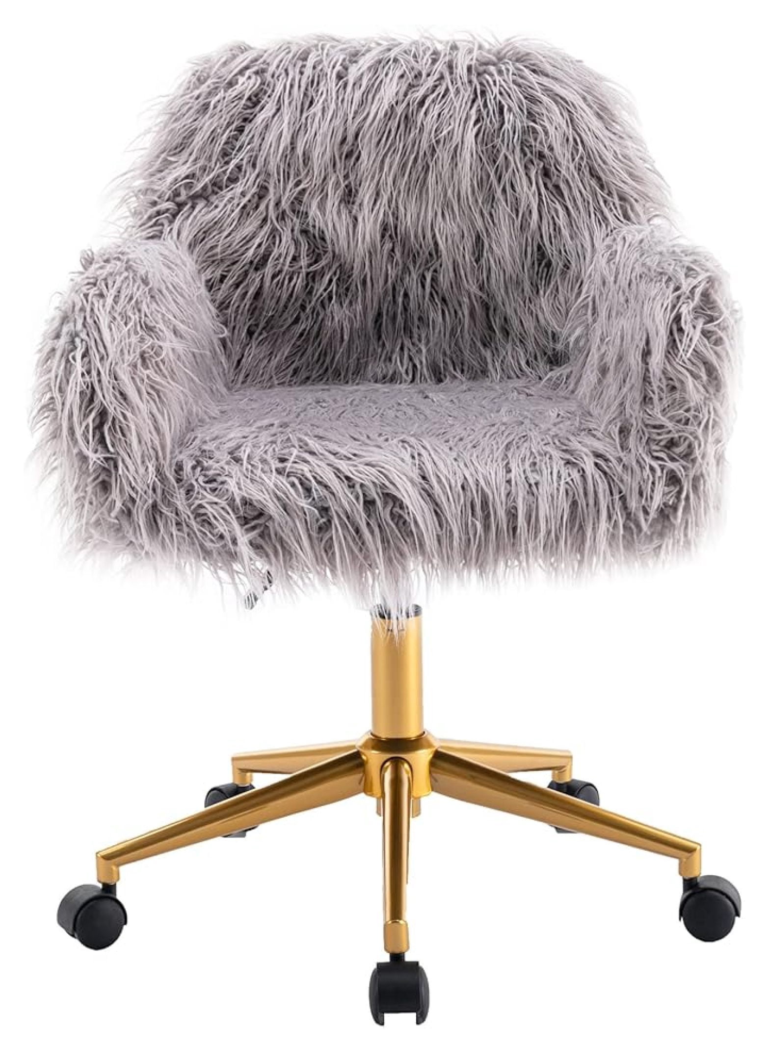 Faux Fur Desk Chair, Swivel Home Office Chair for Women Girls ...