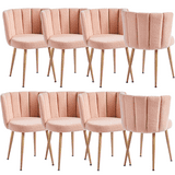Faux Fur Dining Chairs, Modern Dining Chair with Wood Color Metal Legs ...